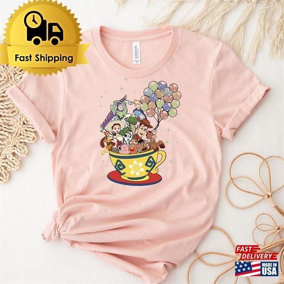Tops | Toy Story Characters Tea Cup Shirt Disney Balloon Classic Unisex ...